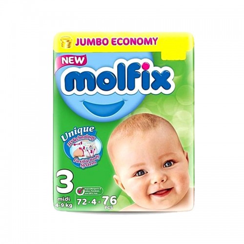MOLFIX BABY DIAPERS 3 4to9kg MIDI 80PCS