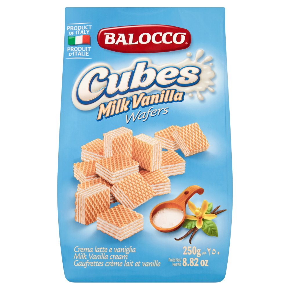 Balocco Cubes Milk Vanilla Wafers Latte 250g