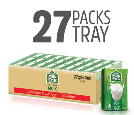 Nestle Milkpak Full Cream Milk, 250ml, 27 Piece Carton